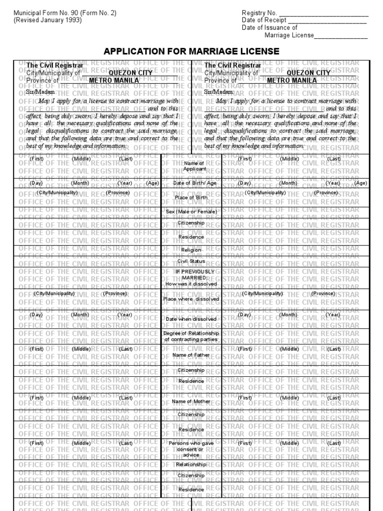 Marriage License | PDF | Marriage License | Marriage