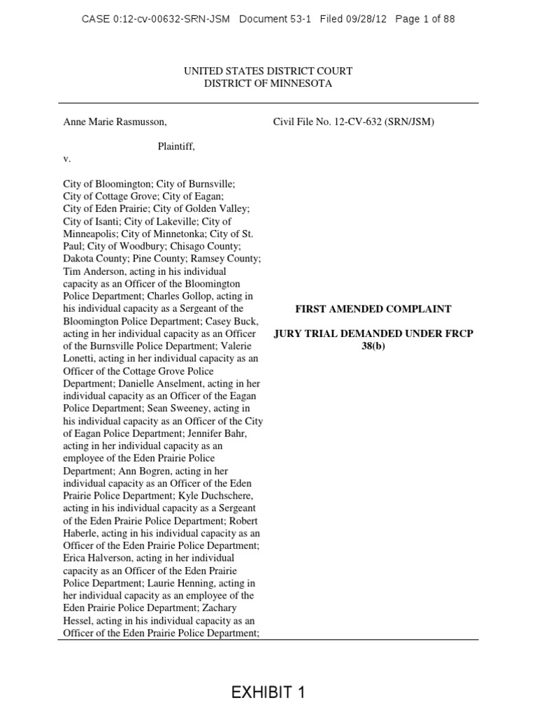 Rasmusson Drivers Privacy Protection Act First Amended Complaint | PDF | Injunction | Lawsuit