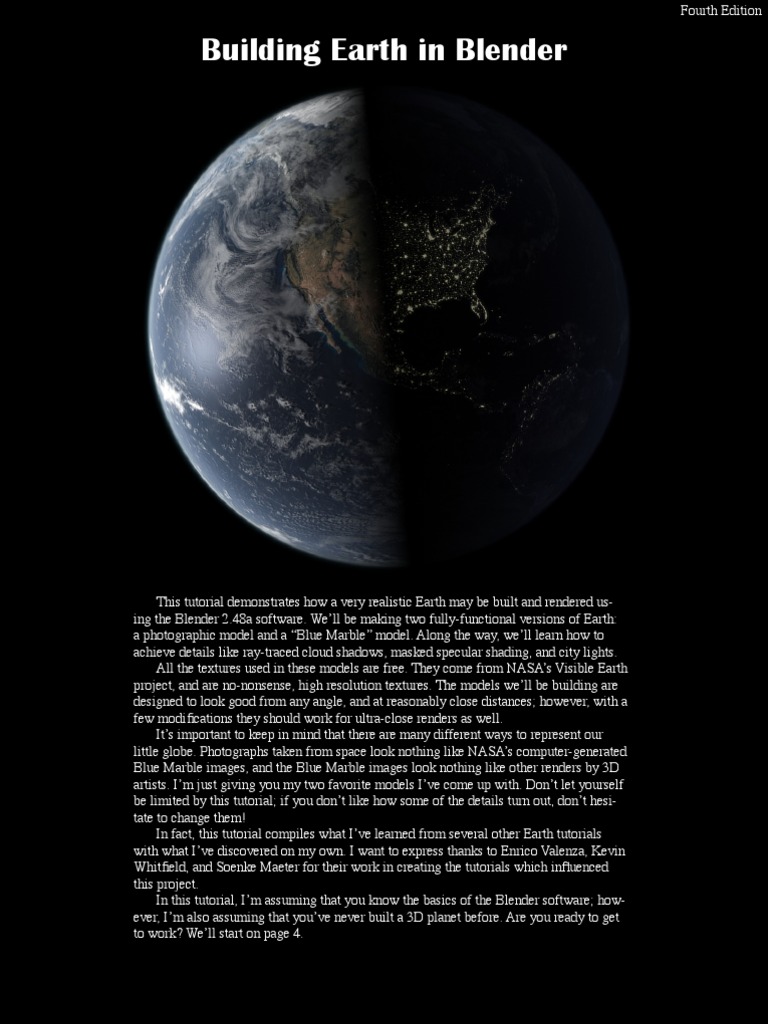 Earth 3D Tutorial | PDF | Texture Mapping | Rendering (Computer Graphics)