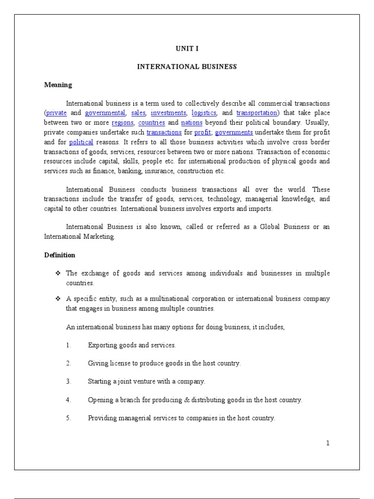 International Business Management | PDF | International Business ...