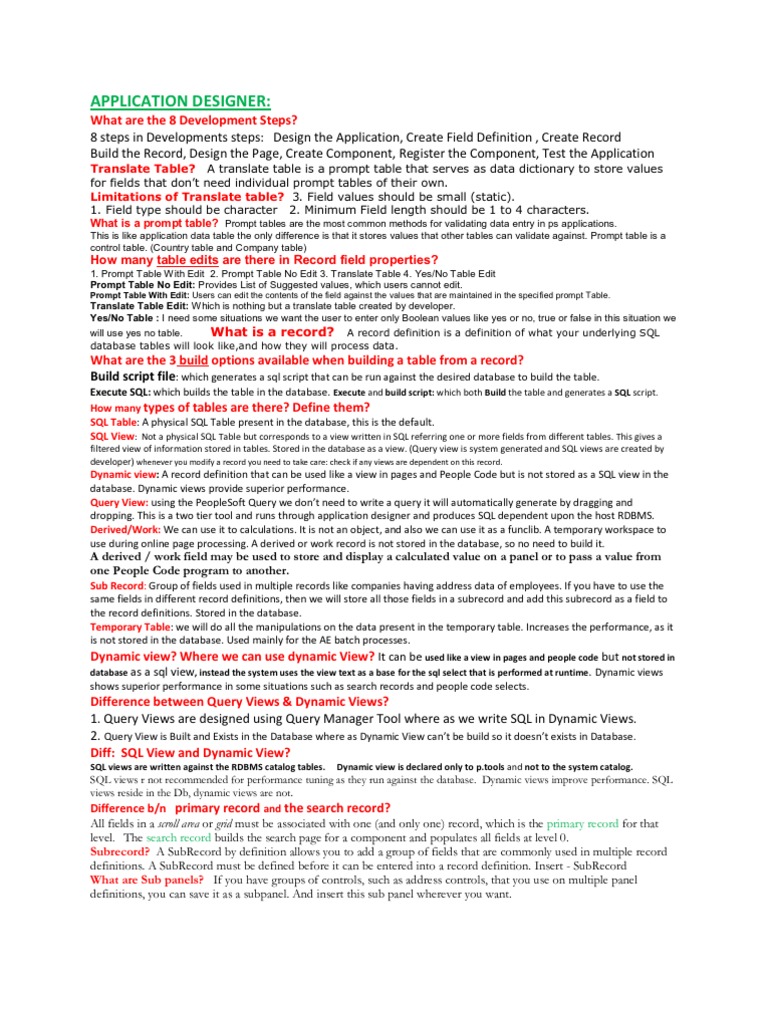 Peoplesoft Interview Questions | PDF | Sql | Databases