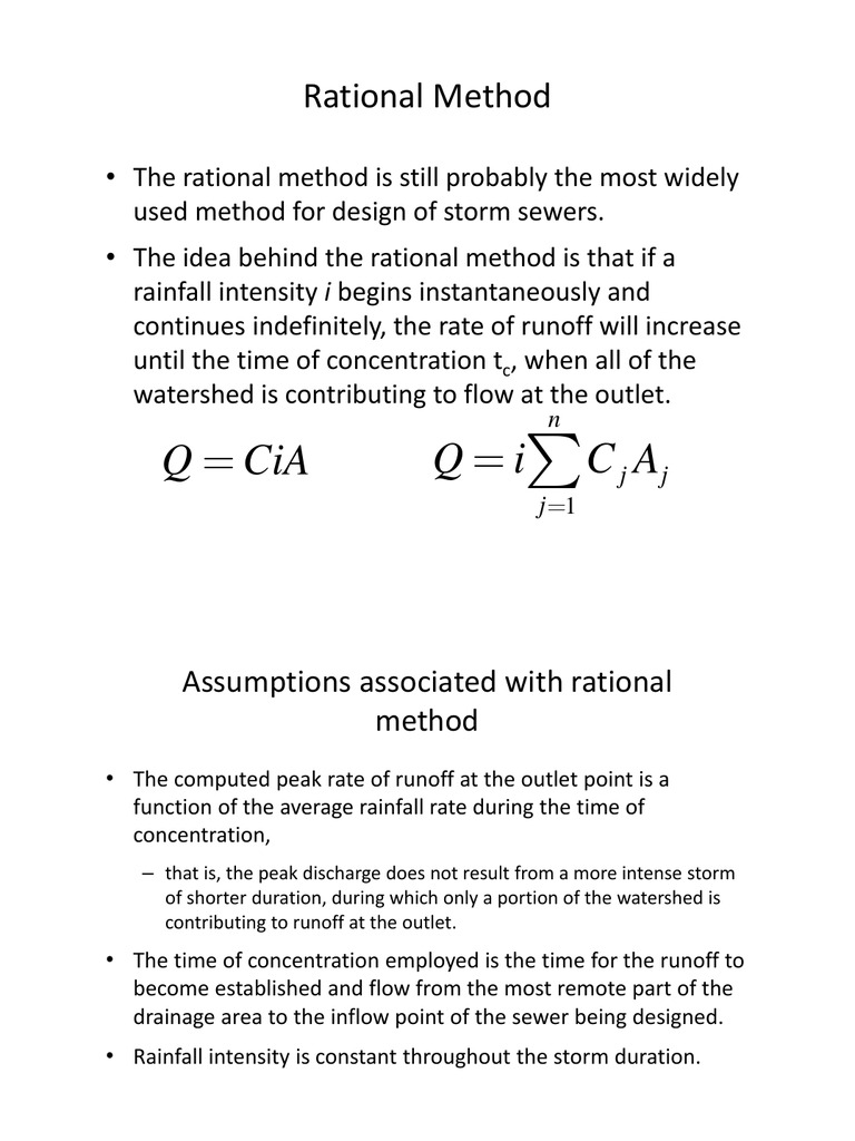 Rational Method: Q Cia Q I Ca | PDF