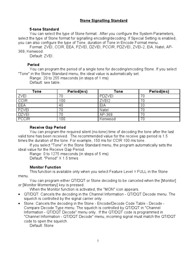 5-Tone Signaling Configuration Guide | PDF | Code | Radio