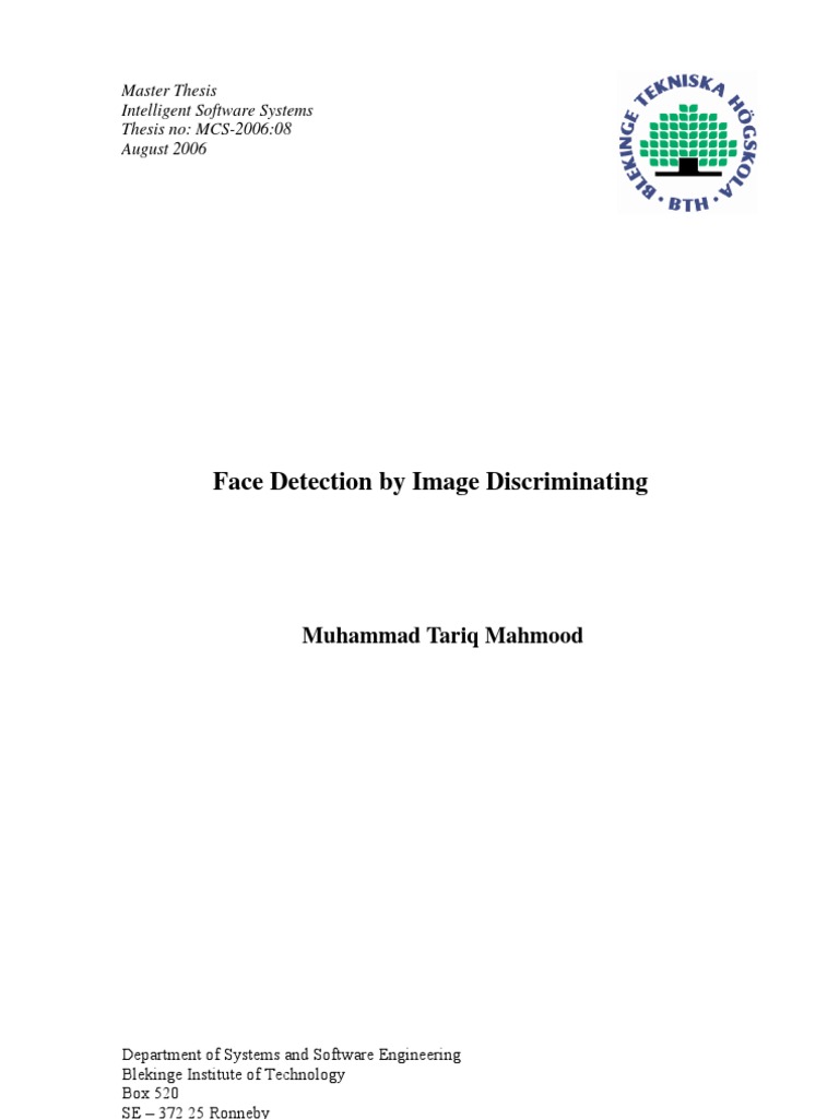 Face Detection by Image Discriminating: Master Thesis Intelligent ...