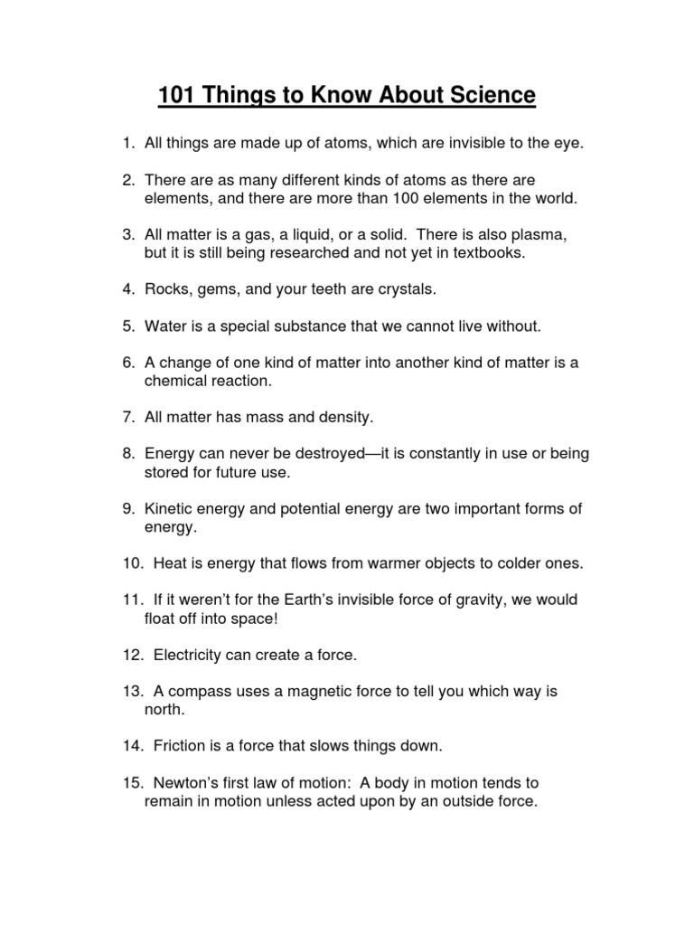 Things To Know About Science | PDF | Force | Life