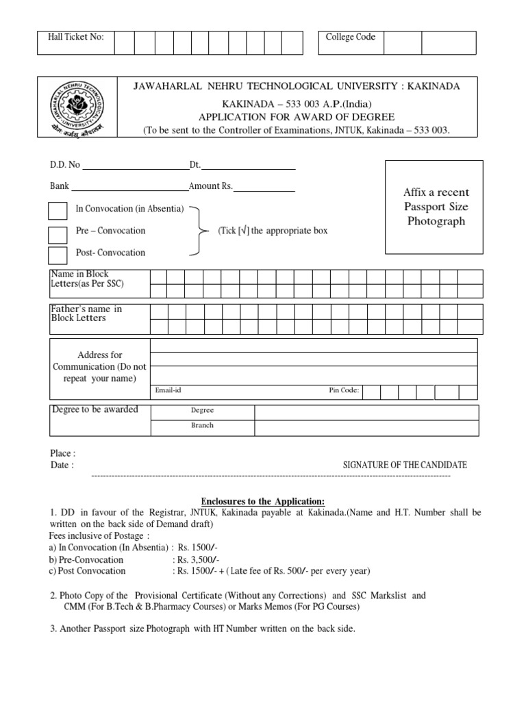 Jawaharlal Nehru Technological University: Kakinada KAKINADA - 533 003 ...