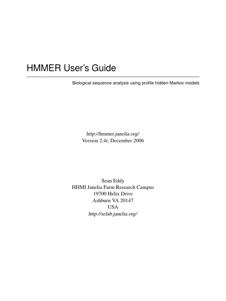 HMMer Userguide2.4 | PDF | Sequence Alignment | Blast