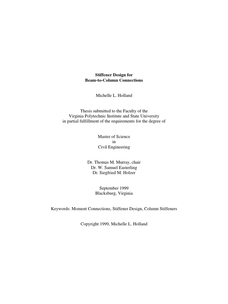 Stiffner Design For Beam Column Connections | PDF | Strength Of ...