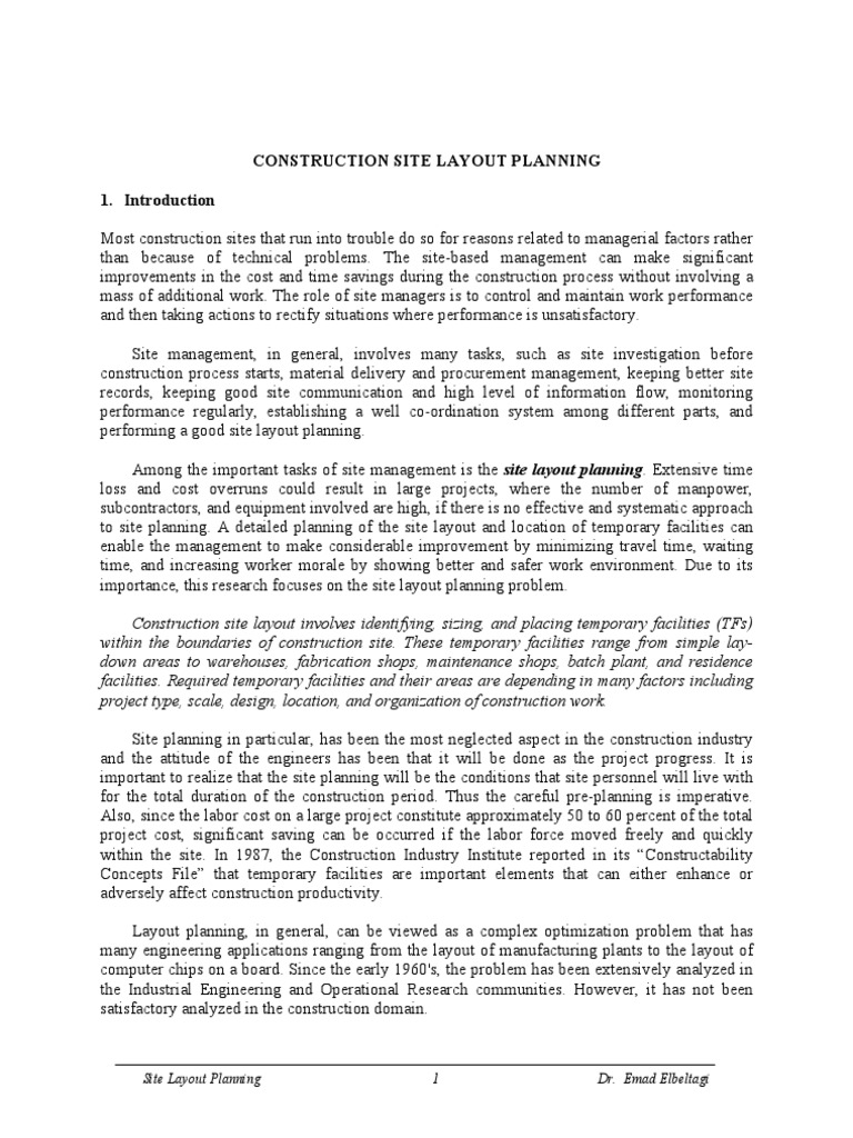 Construction Site Layout Planning | PDF