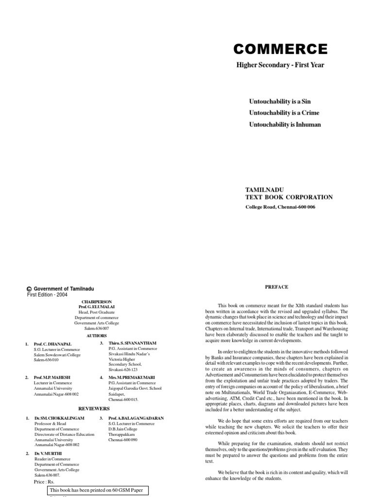 Commerce - STD 11 | PDF