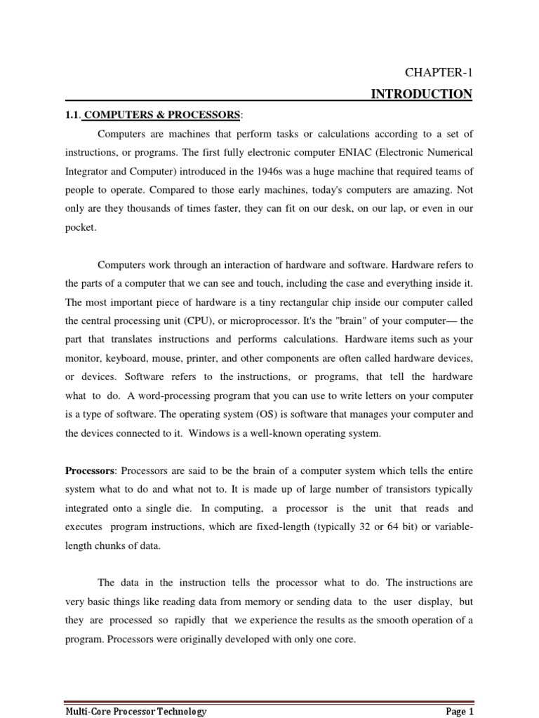 seminar topic | Multi Core Processor | Central Processing Unit