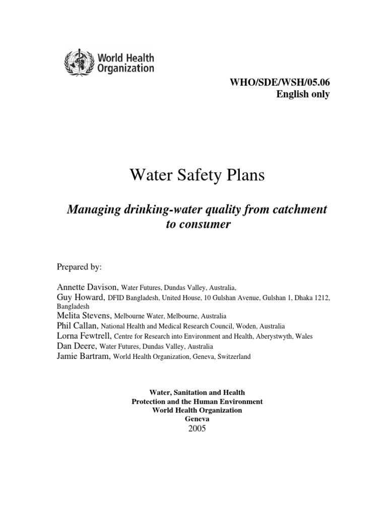 Water Safety Plan | PDF | Drinking Water | Risk Assessment