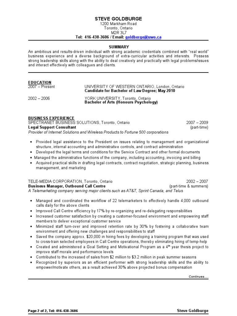 Resume Sample | PDF | Call Centre | Mediation
