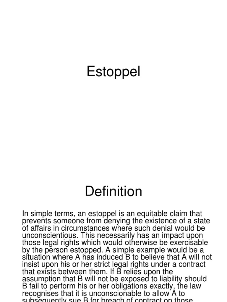 Estoppel | Estoppel | Legal Ethics