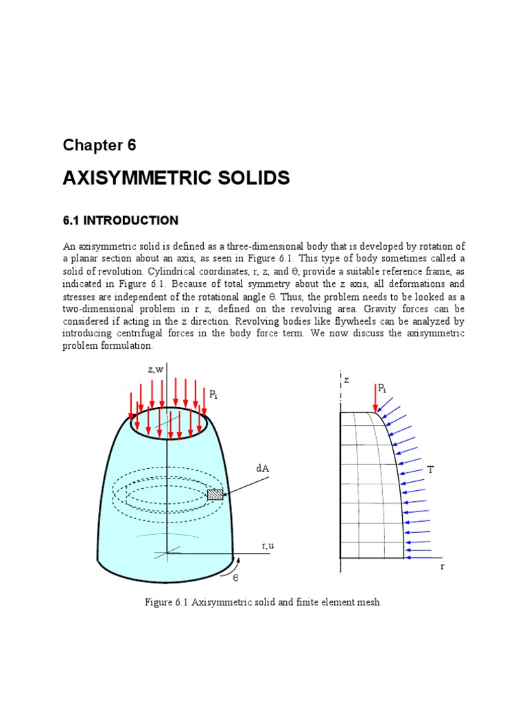 Axisymmetric Solids Analysis in Finite Elements | PDF | Deformation (Mechanics) | Finite Element ...