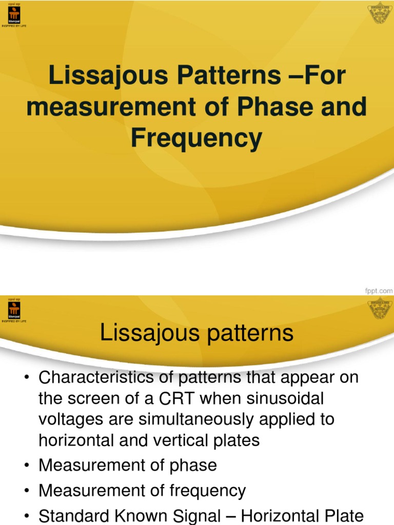 Lissajous Patterns - For Measurement of Phase and Frequency | PDF