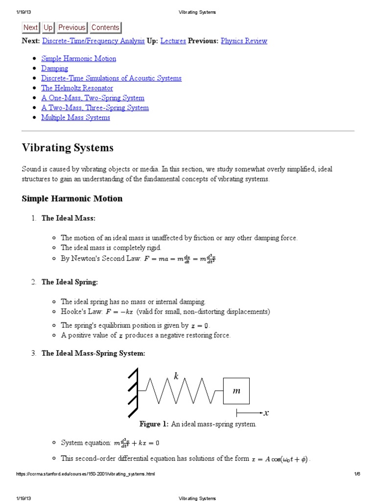 Vibrating Systems: Simple Harmonic Motion | PDF | Physics | Classical ...