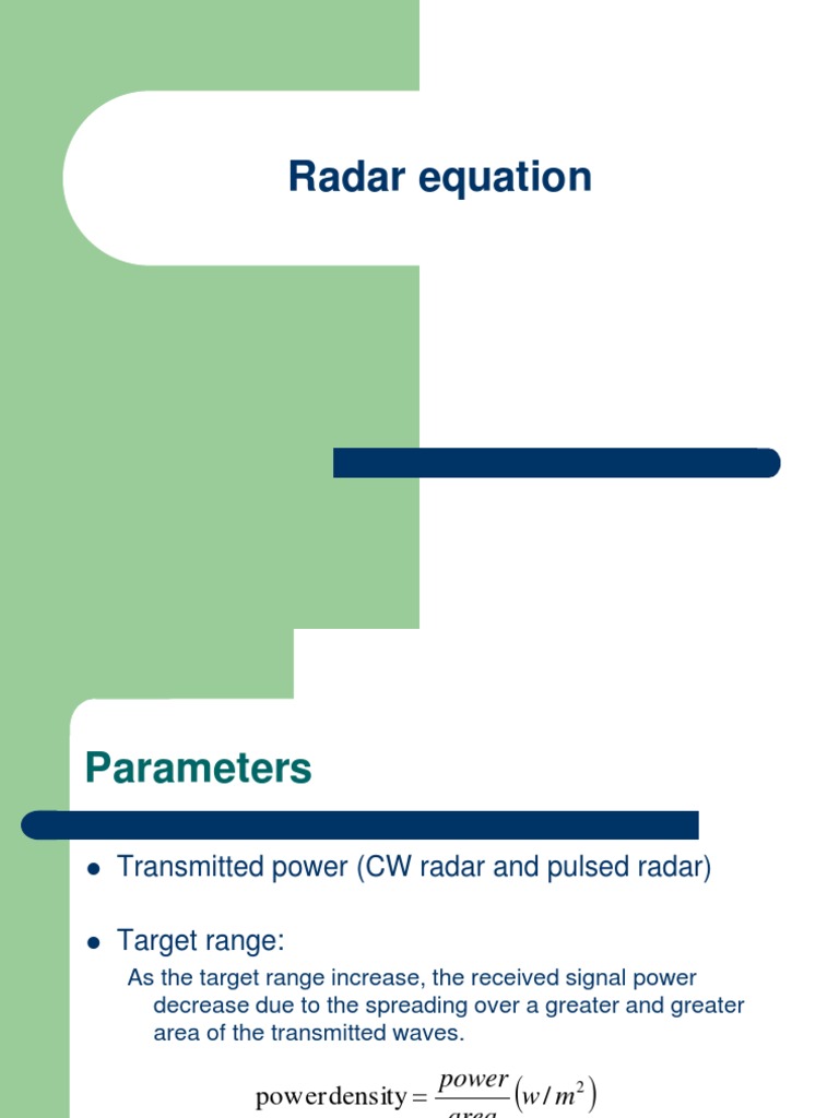 Radar Equation | PDF | Radar | Antenna (Radio)