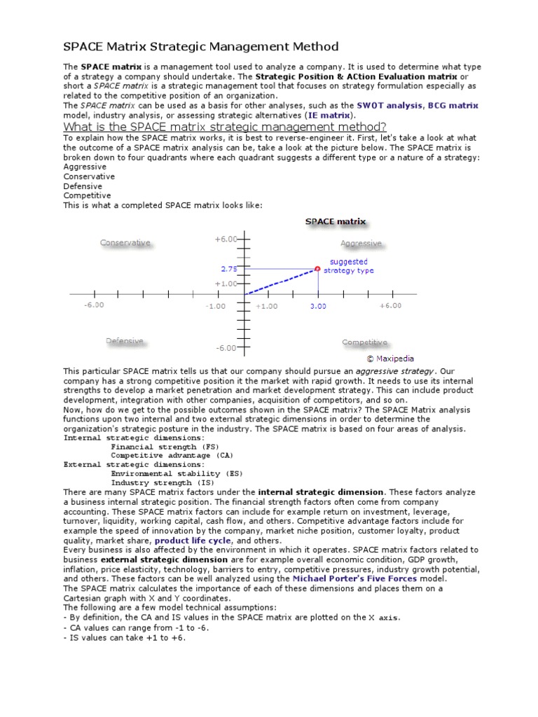 What Is The SPACE Matrix Strategic Management Method? | Download Free ...