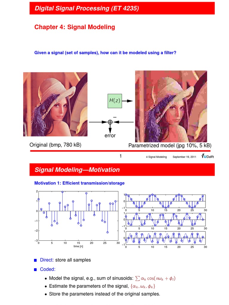 Chapter 4: Signal Modeling: Digital Signal Processing (ET 4235) | PDF | Filter (Signal ...