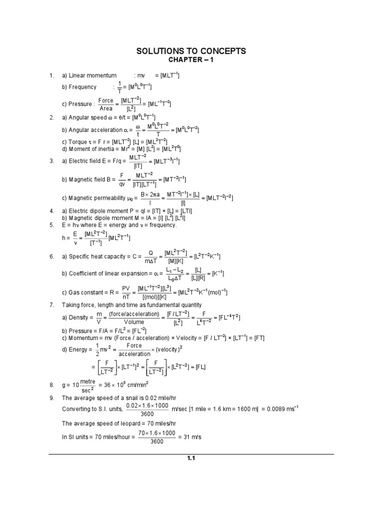 HC Verma Concepts of Physics Solutions | PDF | Science & Mathematics