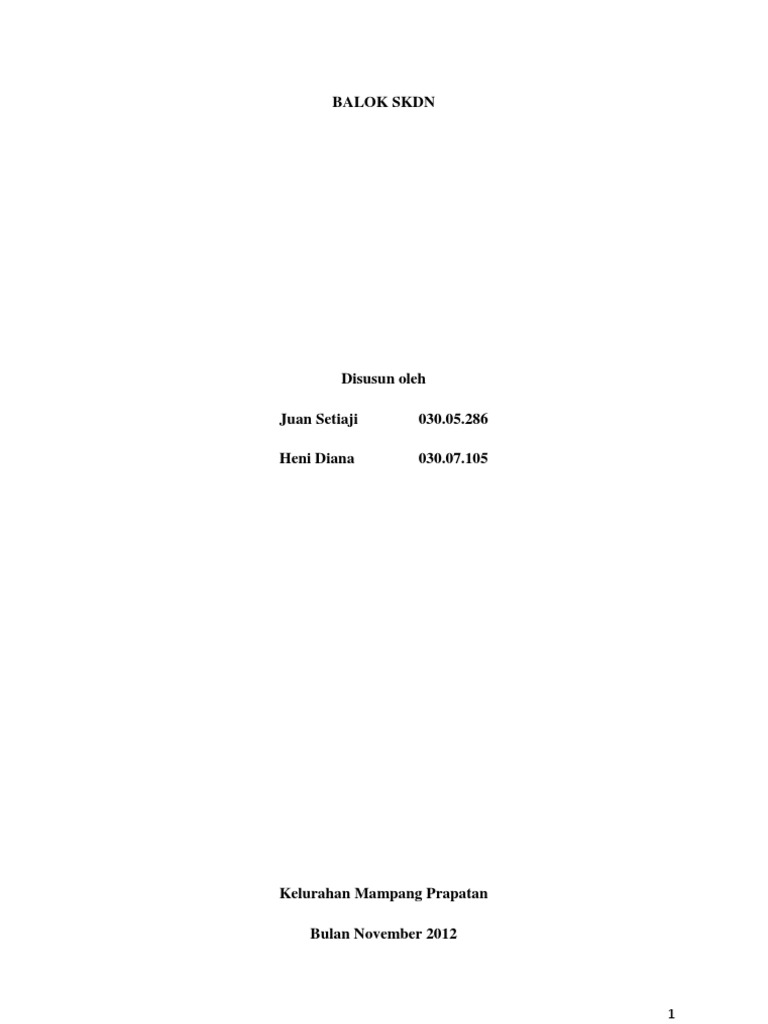 Balok SKDN | PDF | Pengembangan Diri
