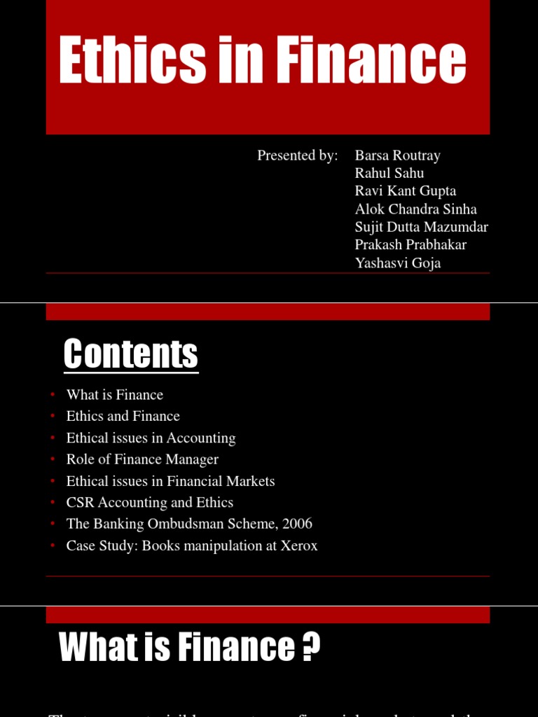 Ethics in Finance | PDF | Corporate Social Responsibility | Banks
