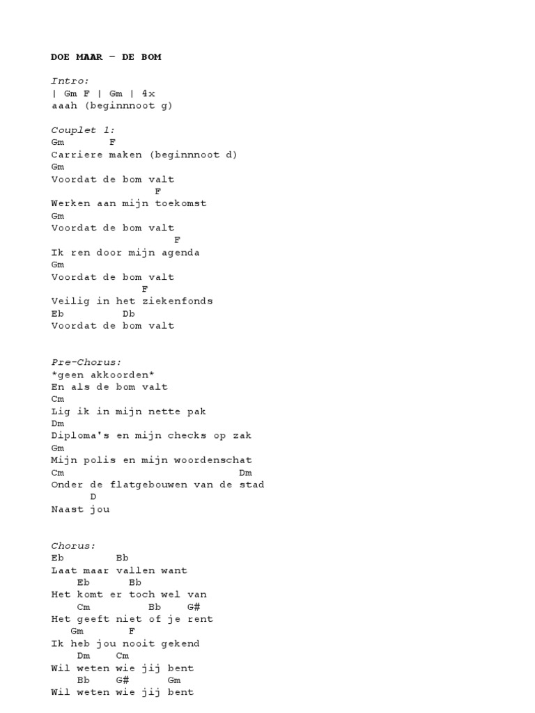 Doe Maar - de Bom | PDF