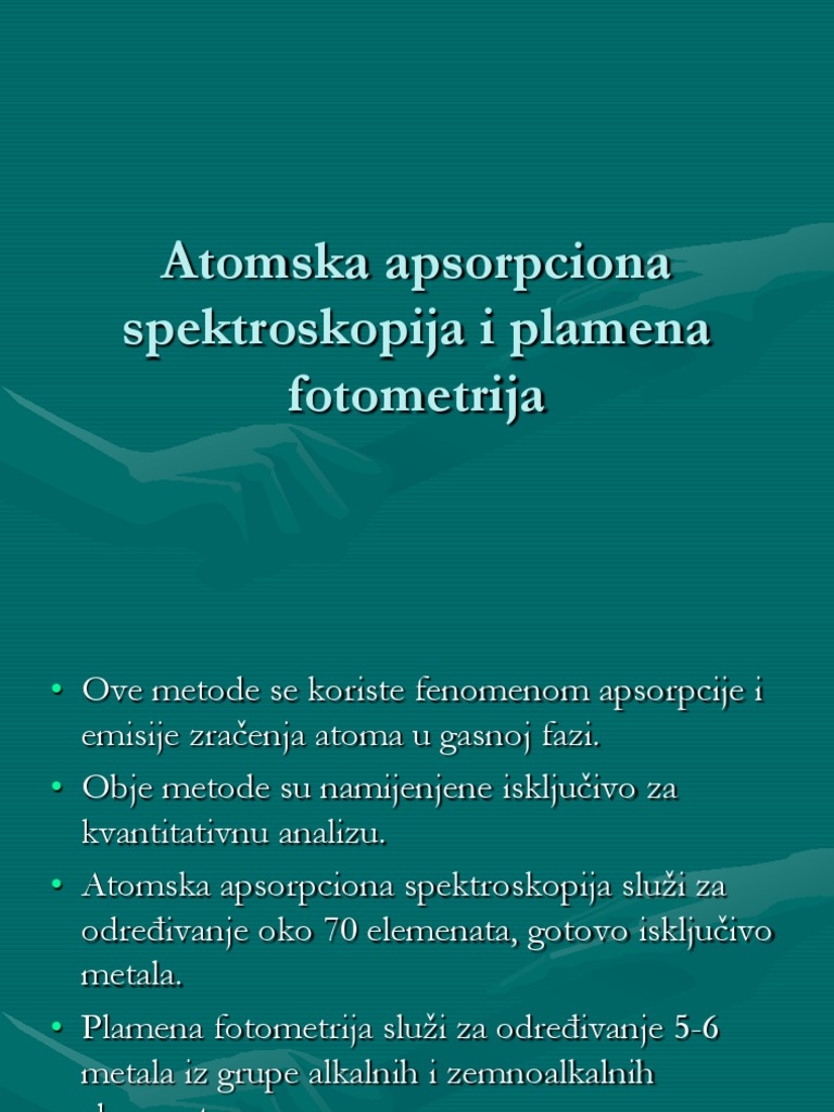 Atomska Apsorpciona Spektroskopija I Plamena Fotometrija | PDF