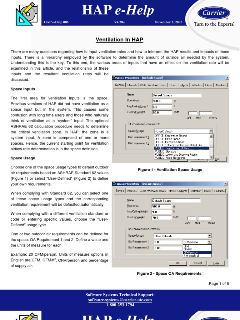 Ventilation in HAP: QB Tip 001 | PDF | Ventilation (Architecture) | Hvac