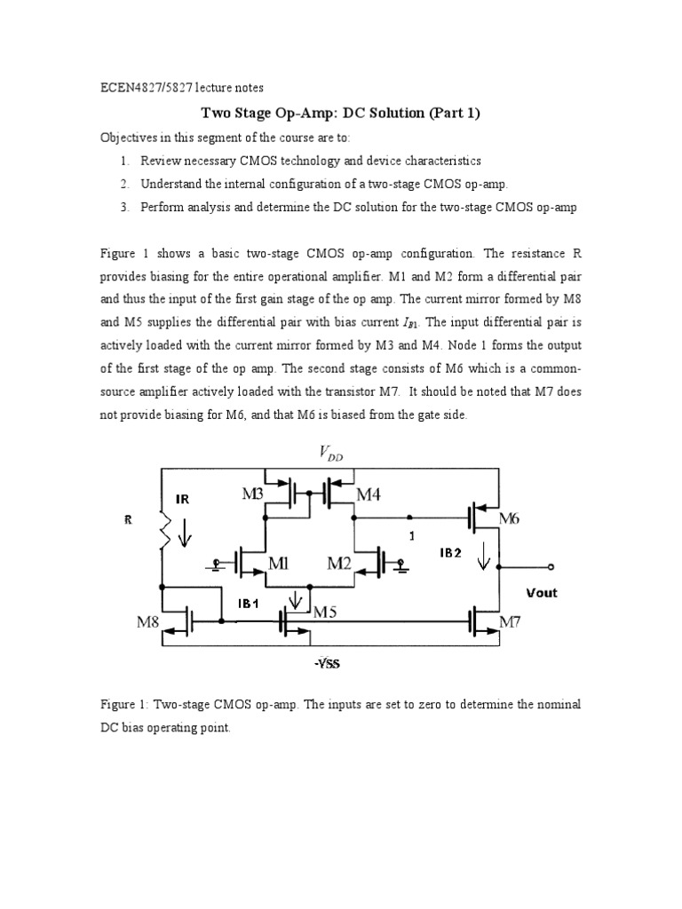 Two Stage Op-Amp | PDF | Operational Amplifier | Field Effect Transistor