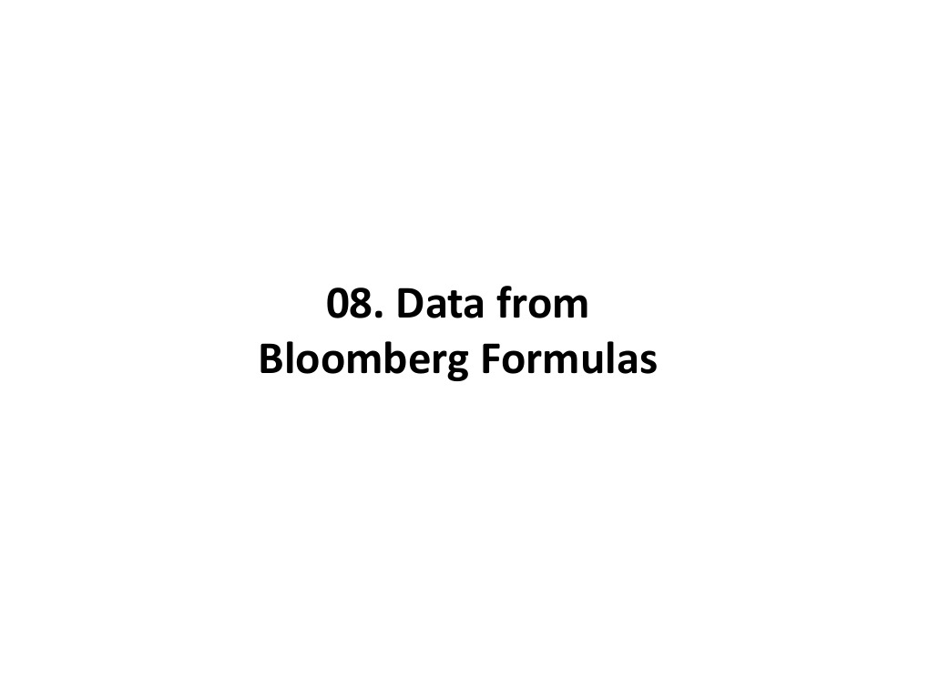 Bloomberg Excel Functions Guide | PDF | Microsoft Excel | Dividend