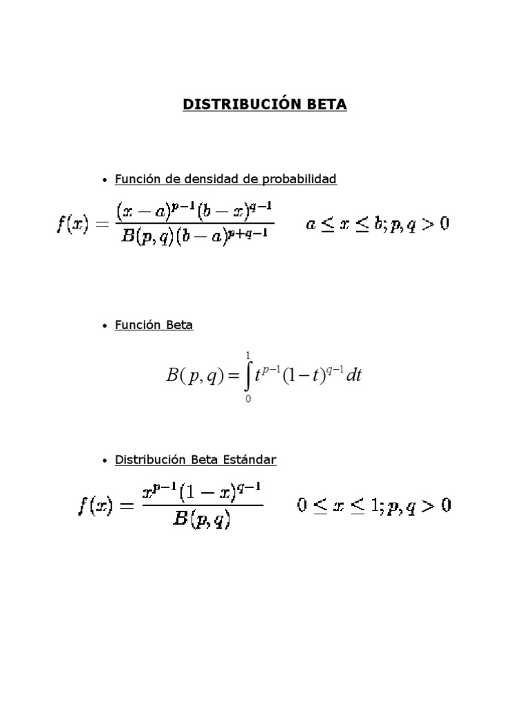 DISTRIBUCIÓN BETA | Física y matemáticas | Matemáticas