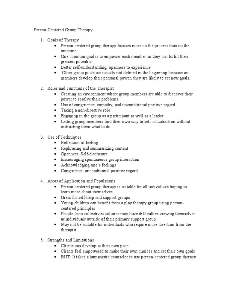 Person Centered Group Therapy | PDF