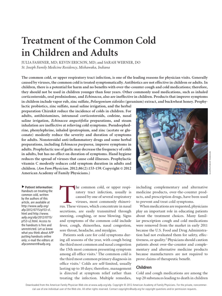 แนวทางการรักษา common cold | PDF | Common Cold | Cough