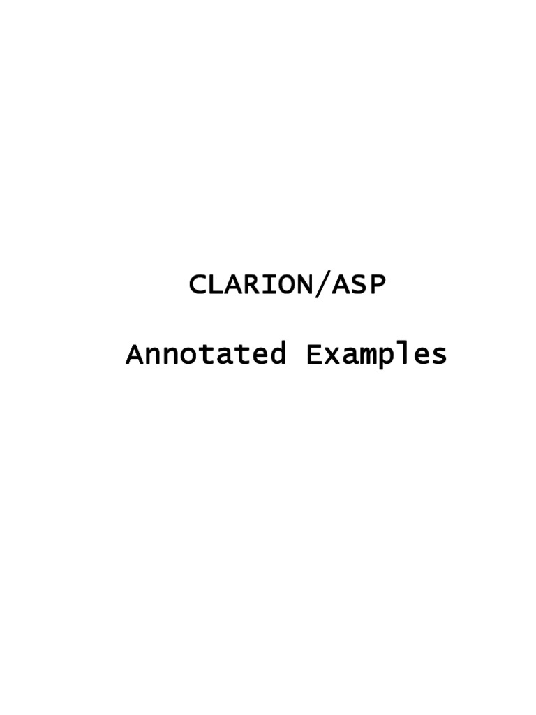 Clarion ASP | PDF | Microsoft Sql Server | Active Server Pages