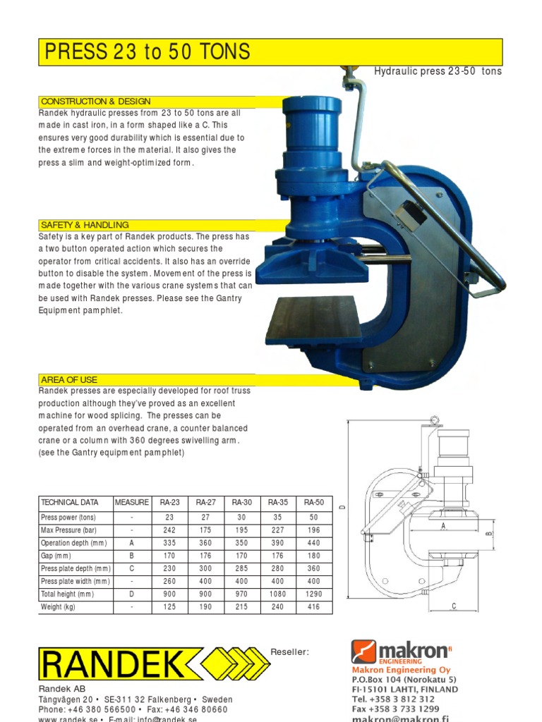 Randek Hydraulic Truss Press Overview | PDF