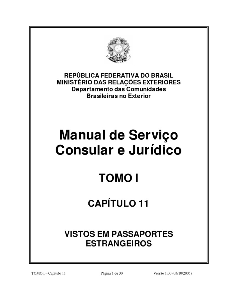 Manual de Vistos Consulares | PDF | Passaporte | Diplomacia