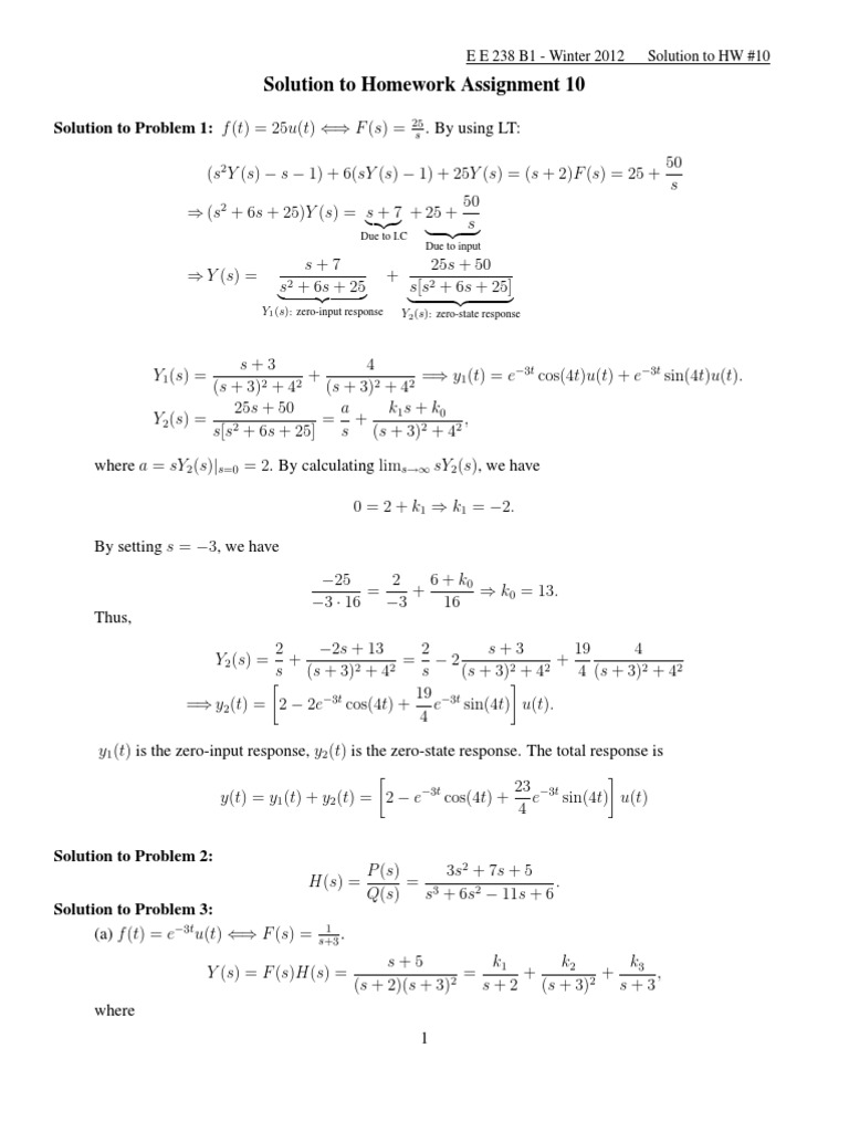 EE 238 B1 HW #10 Solutions | PDF