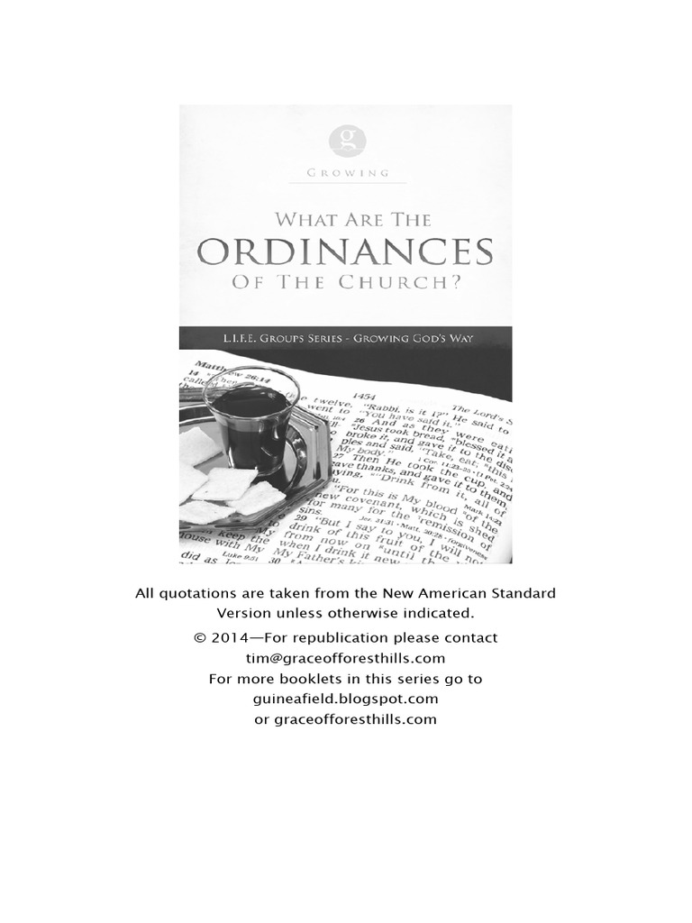The Ordinances of The Local Church | Download Free PDF | Baptism | John The Baptist