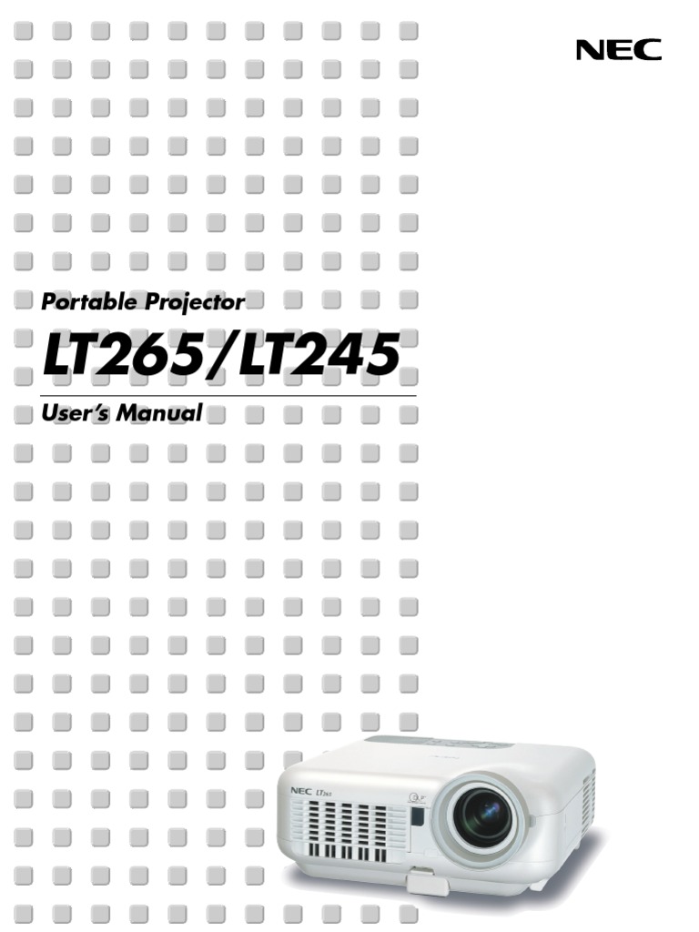 NEC LT265 Projector Manual | PDF | Electrical Connector | Electrical ...
