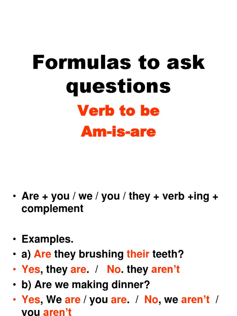 Formulas for Asking Questions in English | PDF | Rules | Linguistic ...