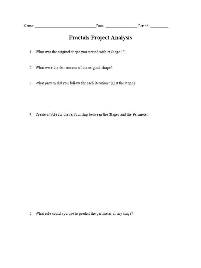Fractals Project Analysis Guide | PDF