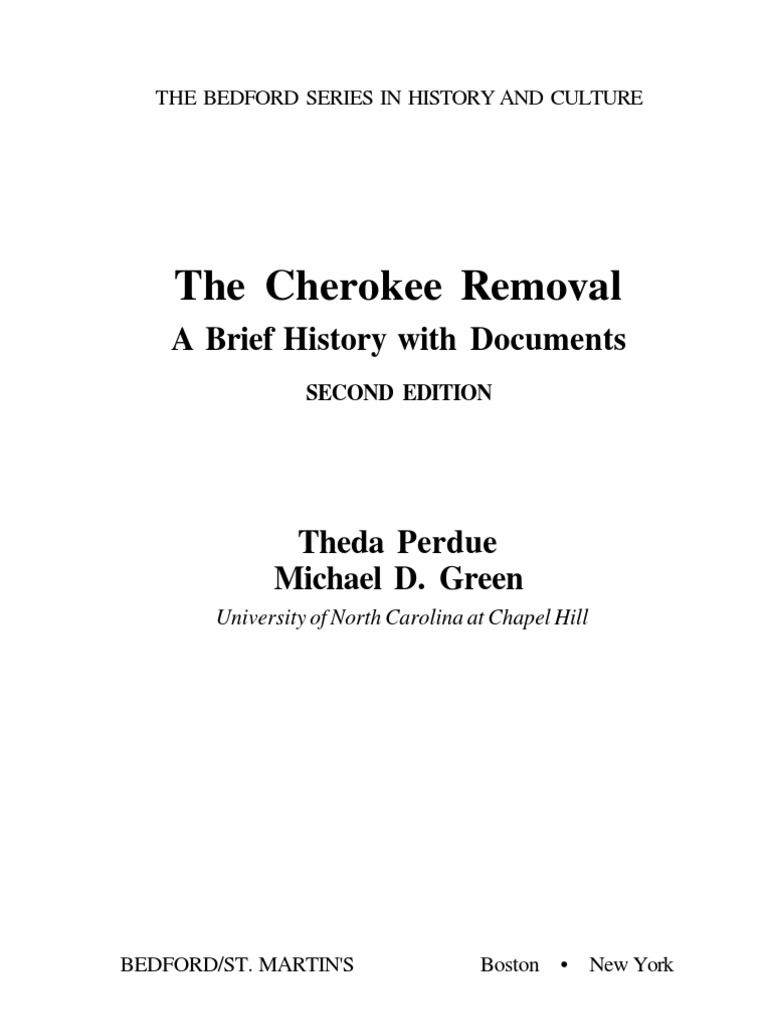 The Cherokee Removal A Brief History With Documents | PDF | Cherokee ...