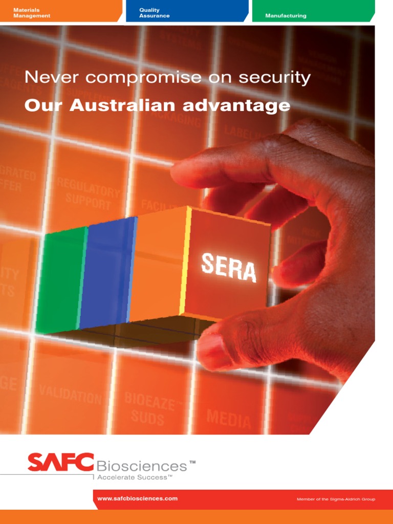SAFC Biosciences - Australian Sera Advantage | PDF | Cattle | Supply Chain