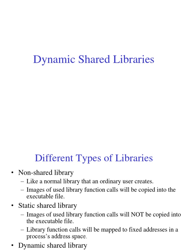 An In-Depth Explanation of Dynamic Shared Libraries in ELF Formatted Executables | PDF | Library ...