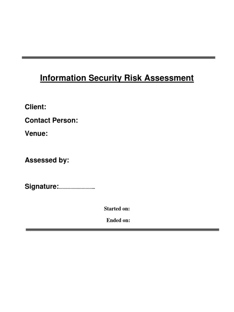 RISK ASSESSMENT FOR IT Template | PDF