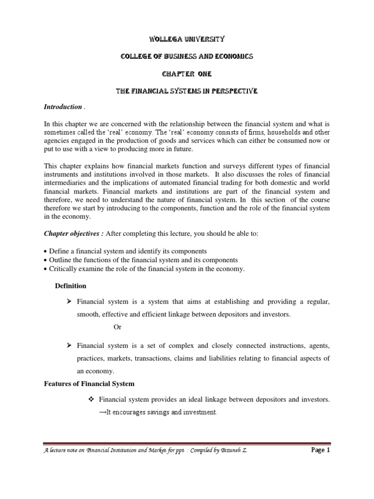 Financial Institution and Market | PDF | Financial Markets | Securities ...