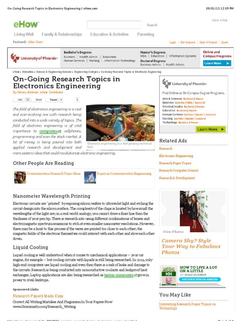 Electronics Research | PDF | Photonics | Electronic Circuits