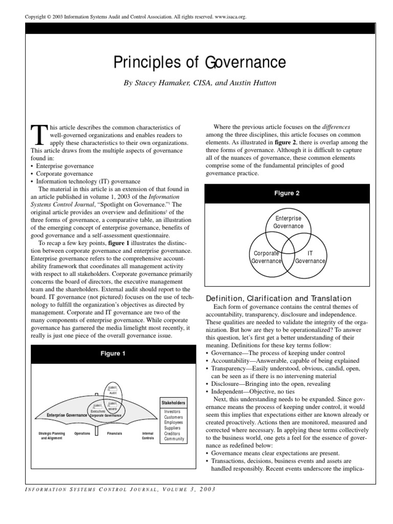 Principles of Governance | PDF | Governance | Business Process